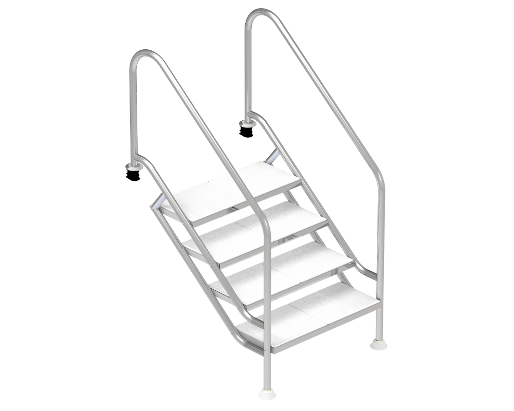 ASTRAL Einstiegstreppe aus Edelstahl 4 - 8 stufig Breite 970 mm | ESTA ...